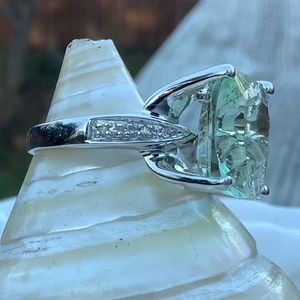 QCD | Jewelry | High Mount 4k White Gold Prasiolite 12mm X 1mm With ...